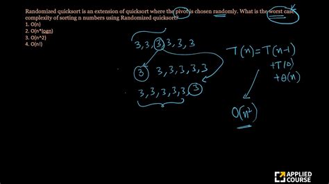 Solved Problem 3 Quick Sort Appliedcourse Youtube