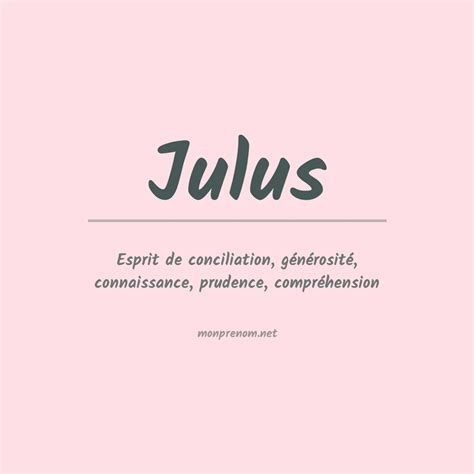 Signification Du Prénom Julus