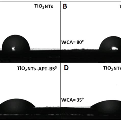 Water Contact Angle Measurements Performed On Tio2 Nts Before And After