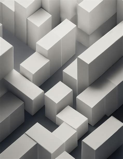 premium photo random shifted white cube boxes block background
