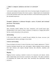 What Is Computer Animation And How Is It Achieved A Course Hero