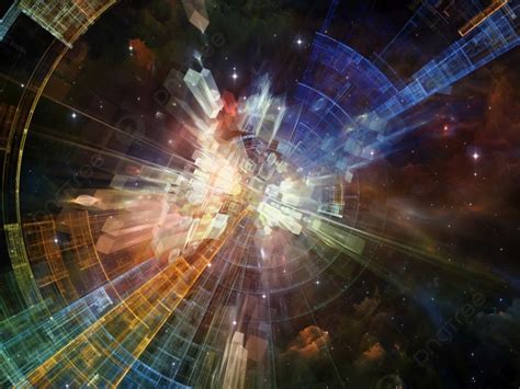 Exponential Technology Bright Math Generated Abstract Radial Elements To Illustrate Concept Of