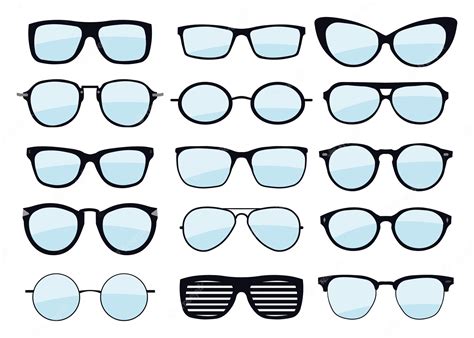 Premium Vector A Set Of Glasses Isolated Vector Model Icons