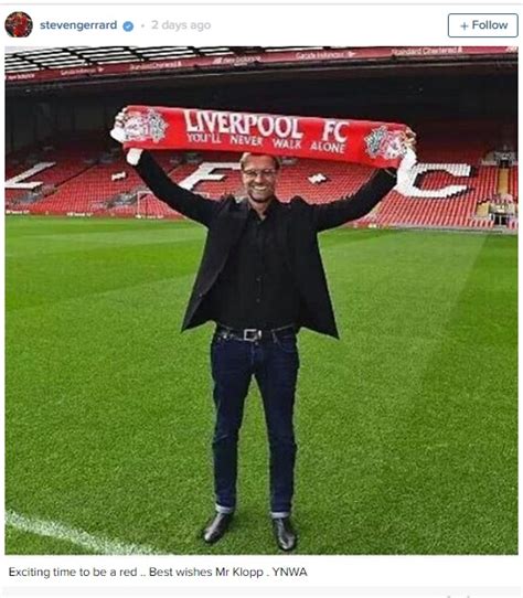 ستيفن جيرارد يدعم كلوب بهذه الكلمات
