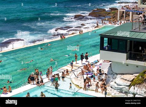 Bondi Beach Icebergs Club And Public Outdoor Swimming Pool On Summers