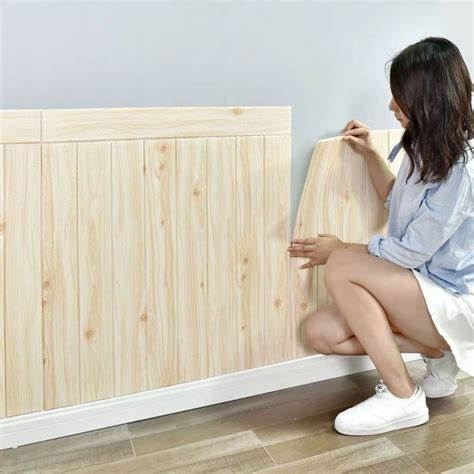 3d Wallpaper วอลเปเปอร์ติดผนัง หนา 4 มม สติ๊กเกอร์ติดผนังลายไม้ 3 มิติ