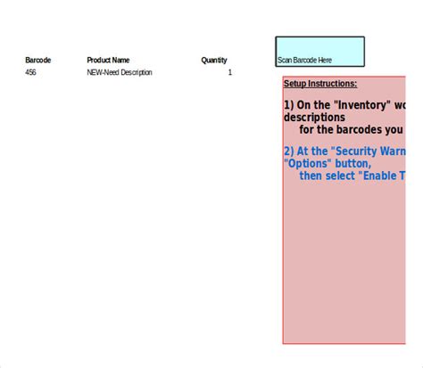 Excel Inventory Template Barcode Scanner