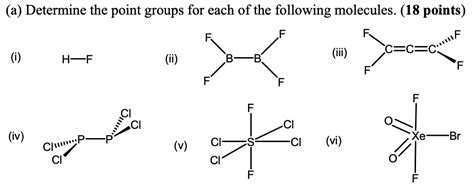 Solved A Determine The Point Groups For Each Of The Chegg
