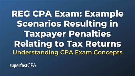 REG CPA Exam Example Scenarios Resulting In Taxpayer Penalties Relating To Tax Returns