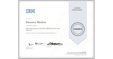 Cybersecurity Ibm Coursera Learning Operatingsystems Windows Linux… Hassaan Mazhar