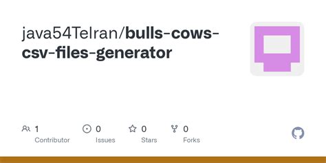 Github Java Telran Bulls Cows Csv Files Generator