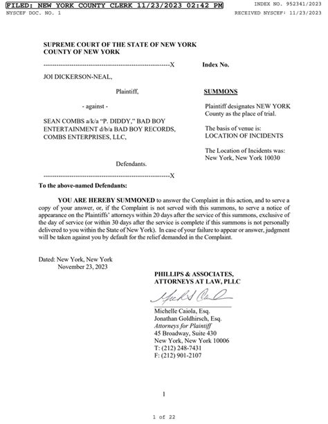 Sexual Assault Lawsuit Against Diddy Documentcloud