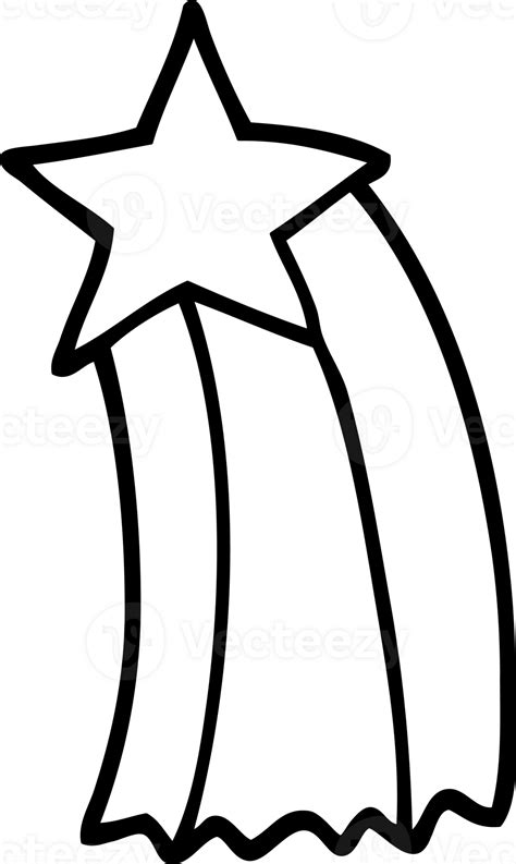 Black And White Cartoon Shooting Star Icon 40820675 Png