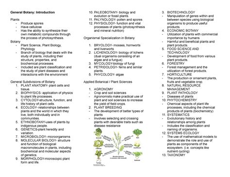 General Botany Notes General Botany Introduction Plants Produce