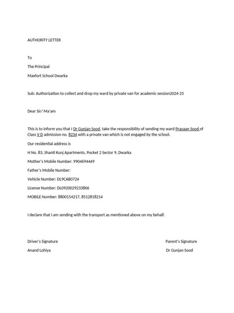 Authority Letter Pdf