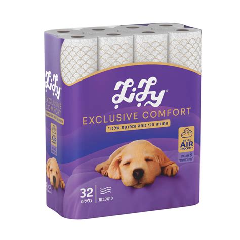 מחיר נייר טואלט 3 שכבות אקסלוסיב קומפורט לבן לילי 32 גלילים פרייסז