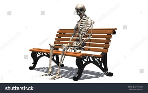 Skeleton Sitting On Park Bench Separated Stock Illustration Shutterstock