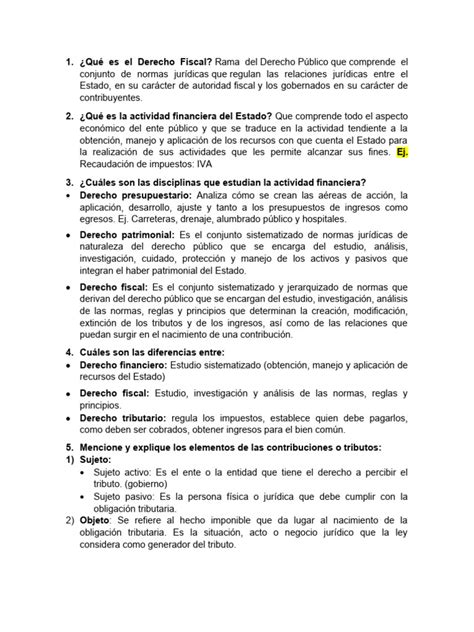 Qué Es El Derecho Fiscal Pdf Impuestos Economias