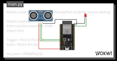 Upython Reverse Parking Sensor With Pot Led Wokwi Esp32 Stm32
