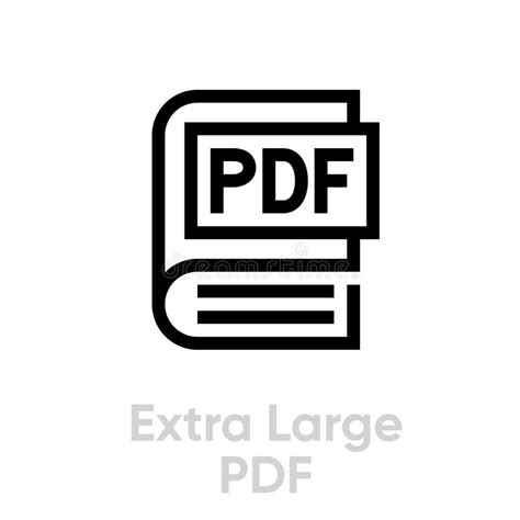 Icona Di Un Libro PDF Di Grandi Dimensioni Vettore Di Linea