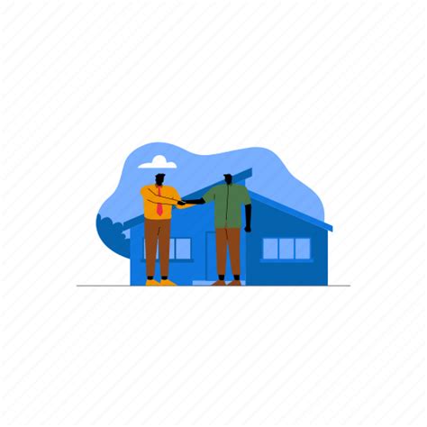 Agent Client Agree House Transaction Real Estate Illustration