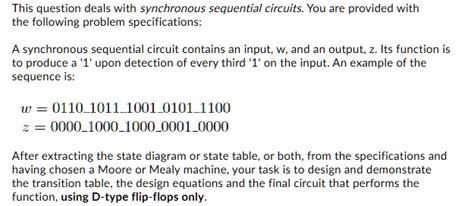 Solved This Question Deals With Synchronous Sequential Circuits You