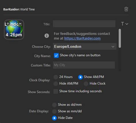 TimeZones On Stream Deck