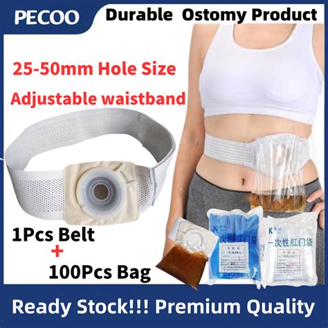 100pcs Colostomy Bags With Ostomy Belt Colostomy Waist Band Silicone