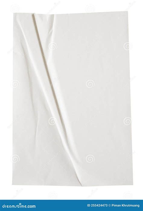 Textura De Afiche De Pegatina De Papel Blanco Roto Y Plisado Aislado En