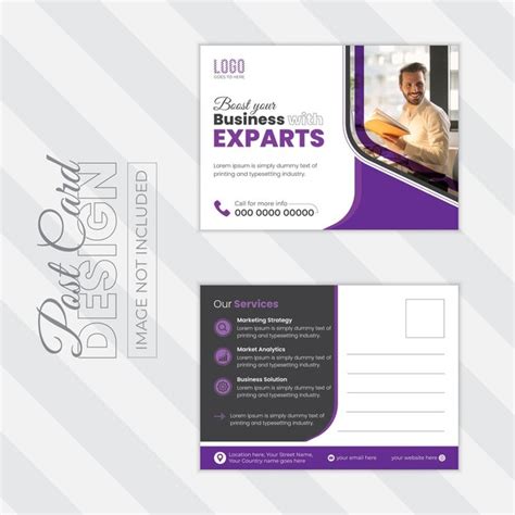 Premium Vector Modern Corporate Business Marketing Postcard Template
