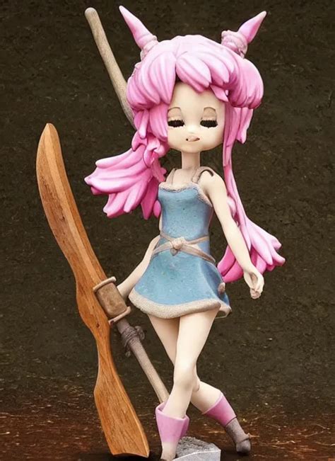 A Wholesome Femo Figurine Of A Cute Funny Axe Fairy Stable Diffusion