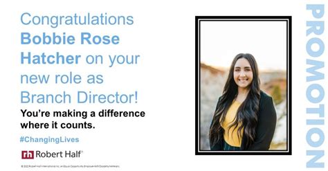 So Excited To Take On A New Position Here At Robert Half Bobbie Rose
