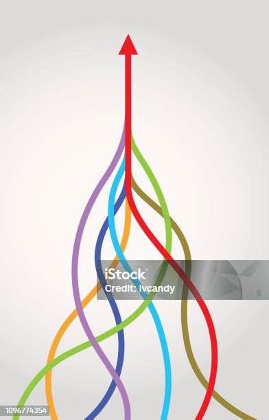 화살표 병합 인포 그래픽 연결에 대한 스톡 벡터 아트 및 기타 이미지 연결 합류 성장 개념 Istock