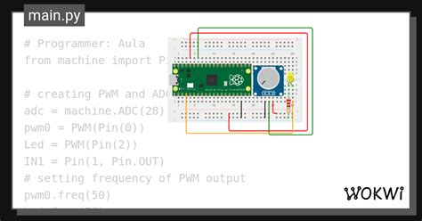 Raspberry Pi Pico Controlling Led Brightness Using Pot Copy Wokwi