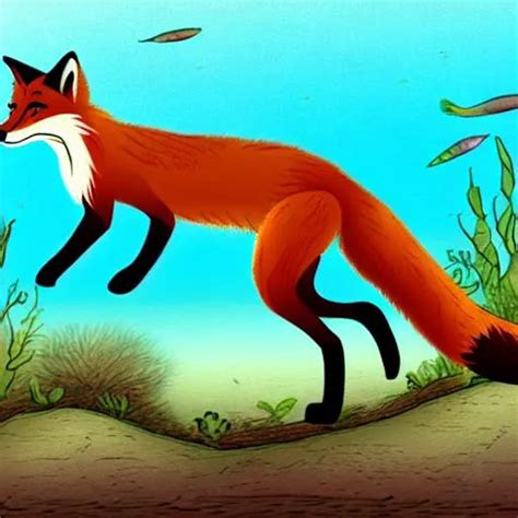 Anthro Digitigrade Natural Colored Fox Swimming Un Openart
