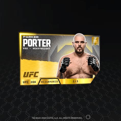 Parker Porter UFC Event Set Hero REIGNMAKER NFT Auction