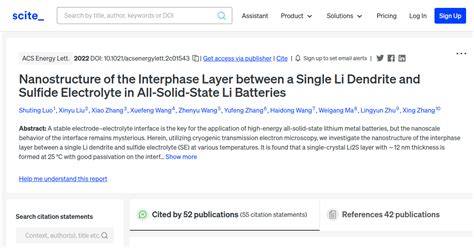 Nanostructure Of The Interphase Layer Between A Single Li Dendrite And