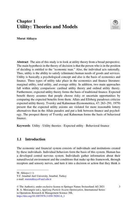 Pdf Utility Theories And Models
