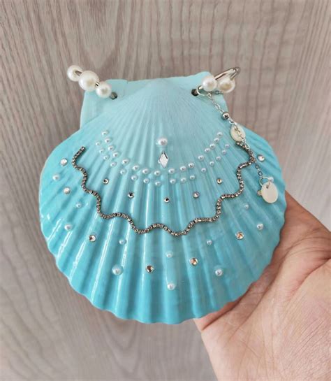 Tiffany Blue Scallop Shell Art Journalseashell Notebookhandmade Art