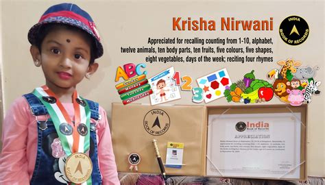 Appreciation Krisha Nirwani India Book Of Records