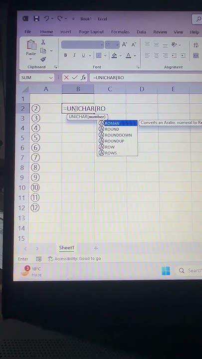 Unichar In Excel ⁠ Excel Exceltutorial Exceltips Excelshortcuts Gen