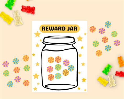 Reward Chart Jar Templates Printable Reward Jar Chart Digital Etsy