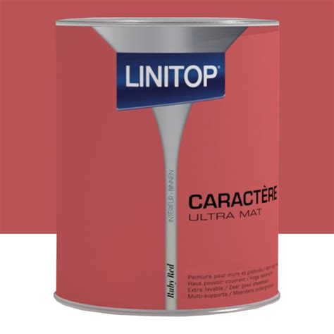 Peinture Murs Et Plafonds Linitop Caractère Ultra Mat Ruby Red Pas Cher