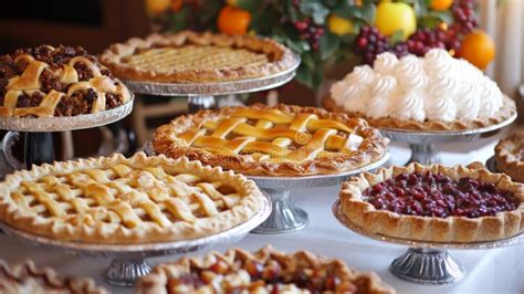 Assortment Of Homemade Pies On Display Stock Illustration