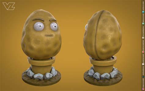 3d Model Plants Vs Zombies Wall Nut 7 File Types Pbr Material Vr
