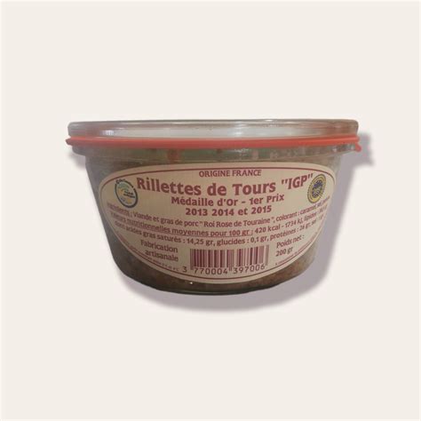 Rillettes De Tours Igp 200g Epicerie Esprit Local