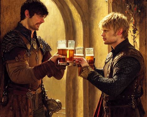 KREA AI Attractive Bradley James As Arthur Pendragon And A