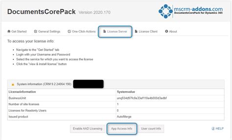 application access for dynamics 365 app access documentscorepack