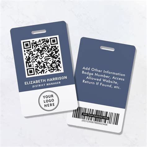 Logo Qr Bar Codes Blue Employee Badge Zazzle Badge Coding Logo