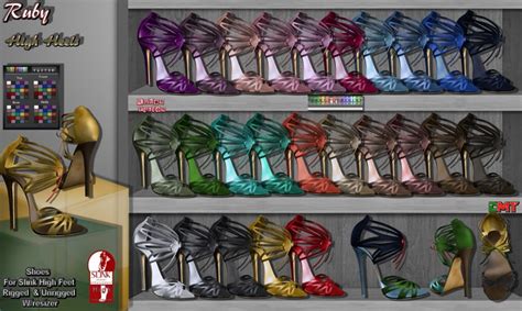 Second Life Marketplace Rf Ruby High Heels For High Slink With Driven Hud In 25 Colors